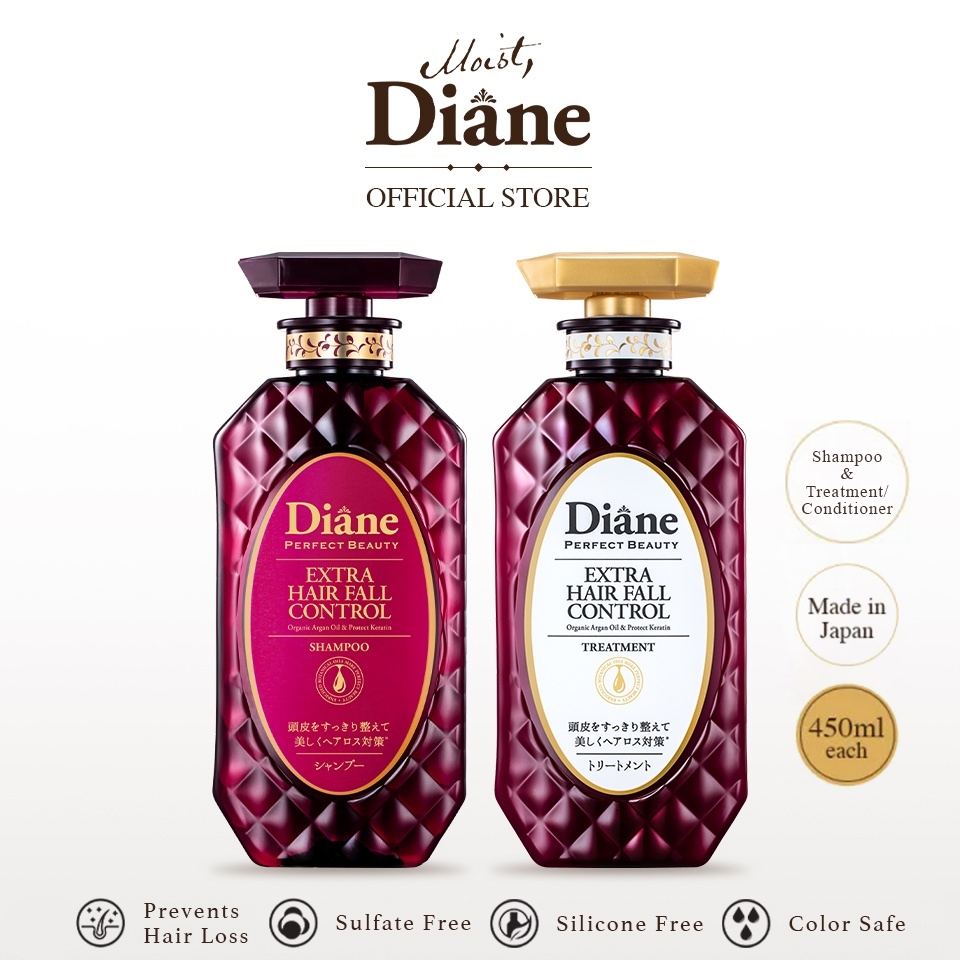 Moist Diane Extra Hair Fall Control Shampoo and Treatment (450 ML Each ...