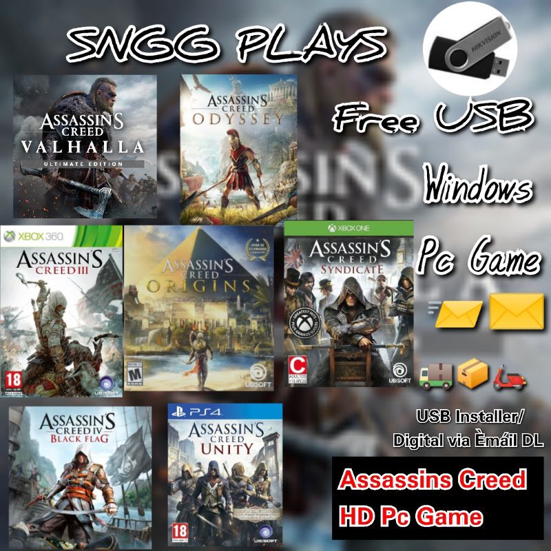 Assassins Creed Games ( Valhalla, Odyssey, Unity, Black Flag etc ...