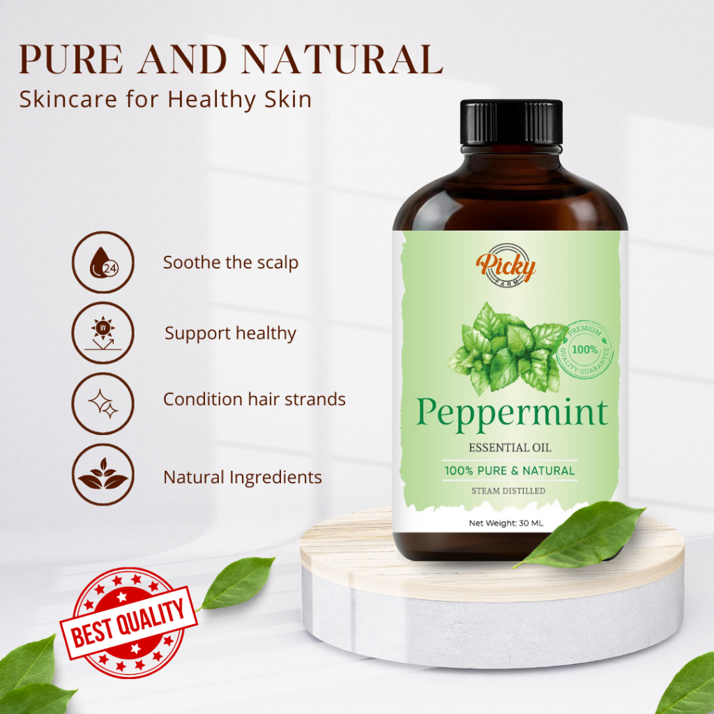 Pure Peppermint Essential Oil - 100% Natural Aromatherapy Oil | Shopee ...