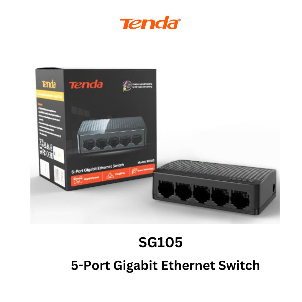Tenda 5-Port Gigabit Ethernet Switch All Gigabit Ports Efficient ...