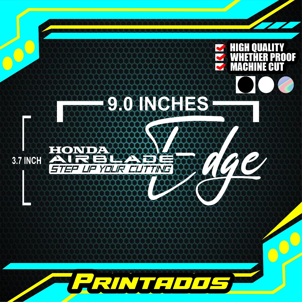 ORGINAL HONDA AIRBLADE EDGE decal sticker cutout for car , motorcycle ...