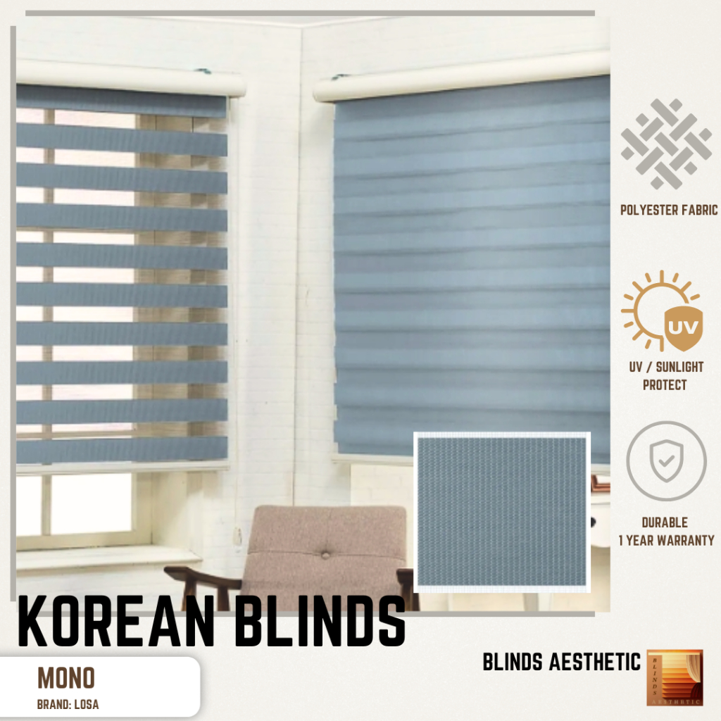 MONO (customize size) KOREAN WINDOW BLINDS 100% HIGH QUALITY | Shopee ...