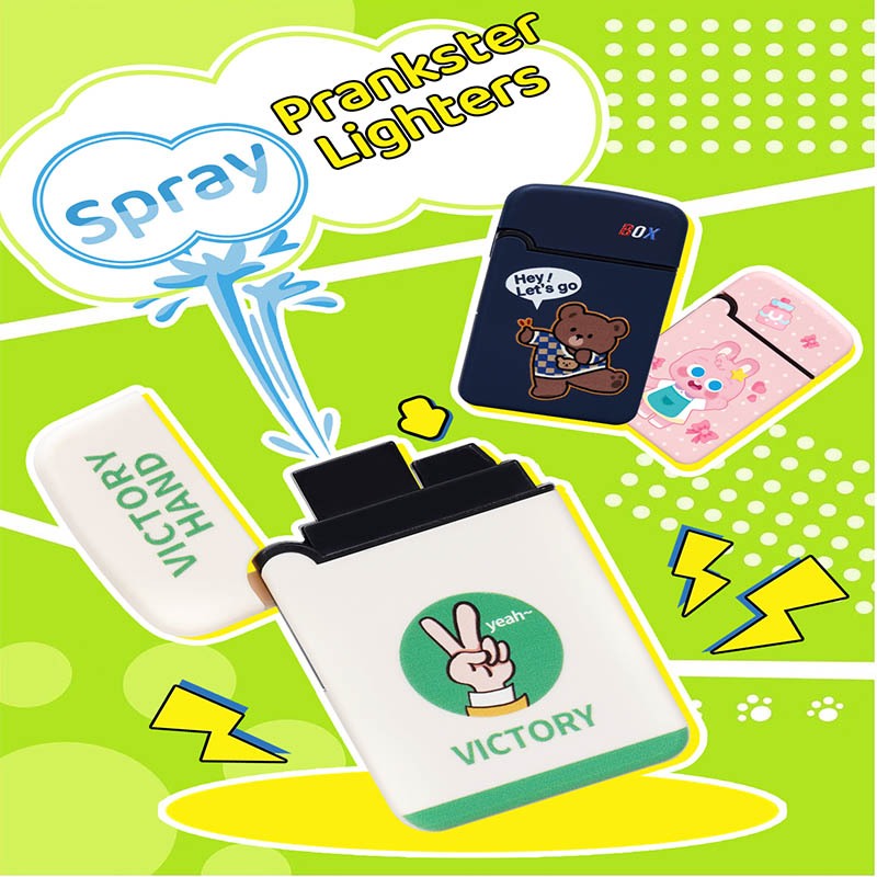 Novelty prank Lighter Shooting Water Spray toys tricky Portable Funny ...