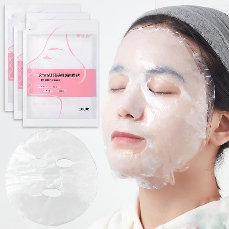 100pcs Facial Mask Paper Film DIY Disposable Facial Plastic Wrap ...