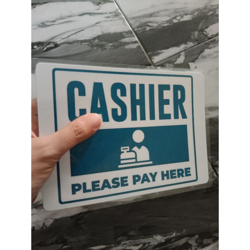 LAMINATED SIGNAGES A4/5R size 125 microns cashier, restroom | Shopee ...
