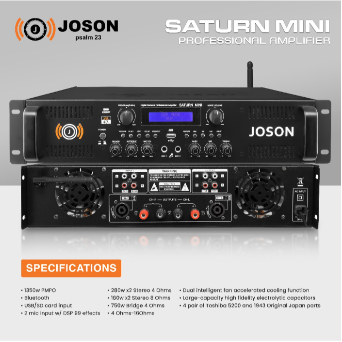 JOSON SATURN MINI Professional Digital Power Amplifier 1350W PMPO USB ...