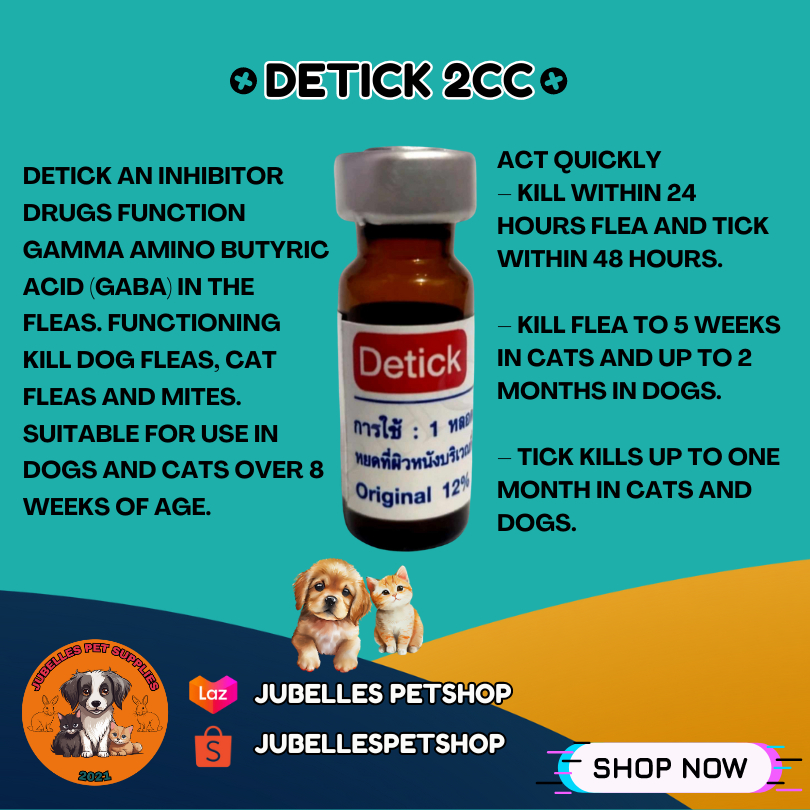 Detick – Solution for Scabies, Fungal, Lice, Ticks For Pets (2cc ...