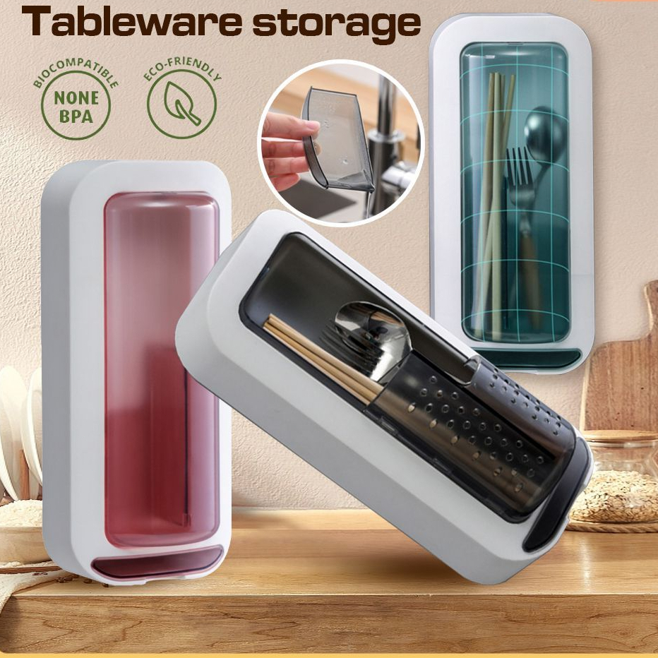 Rotating Utensils Spoon Fork Holder Organizer Storage Drainer Sticker ...