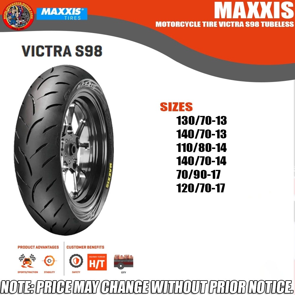 MAXXIS VICTRA S98 MOTORCYCLE TIRE TUBELESS | Shopee Philippines
