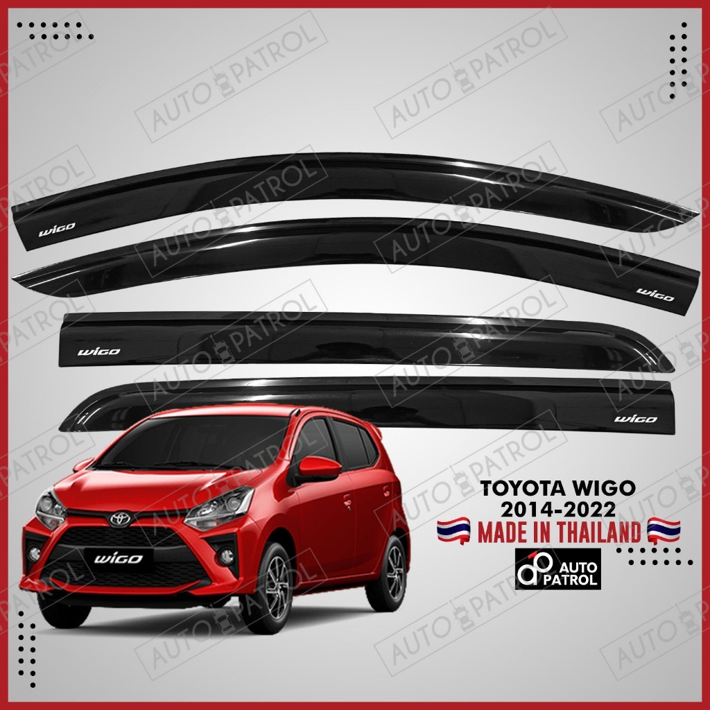TOYOTA WIGO 2014-2022 Window Door Visor Black ( Rainvisor Sunvisor ...