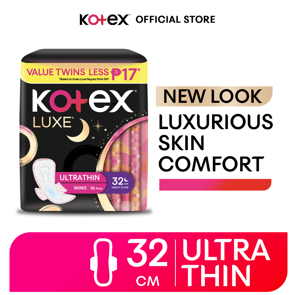 Kotex Luxe Ultrathin Sanitary Napkins 32cm Value Packs - 16 pads ...