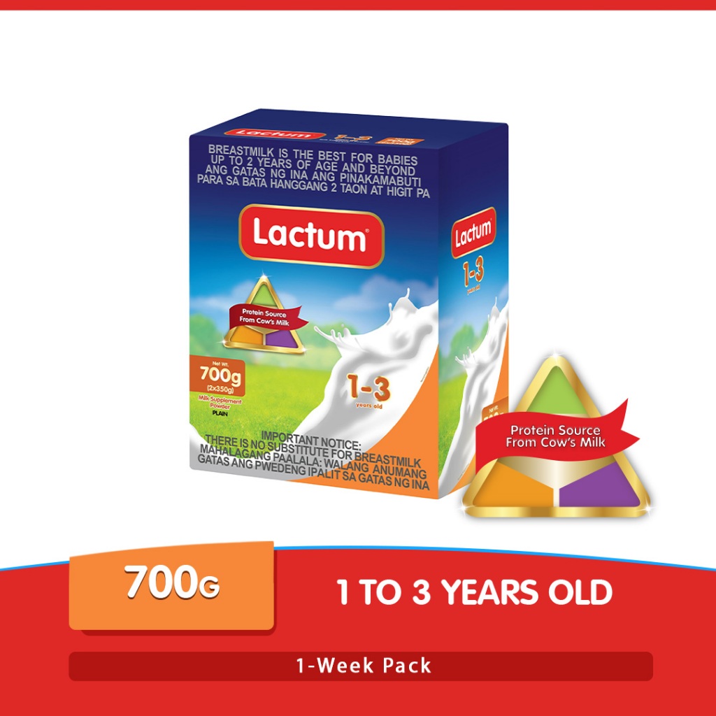 Lactum for 1-3 Years Old Plain Milk Supplement Powder for Children 700g ...