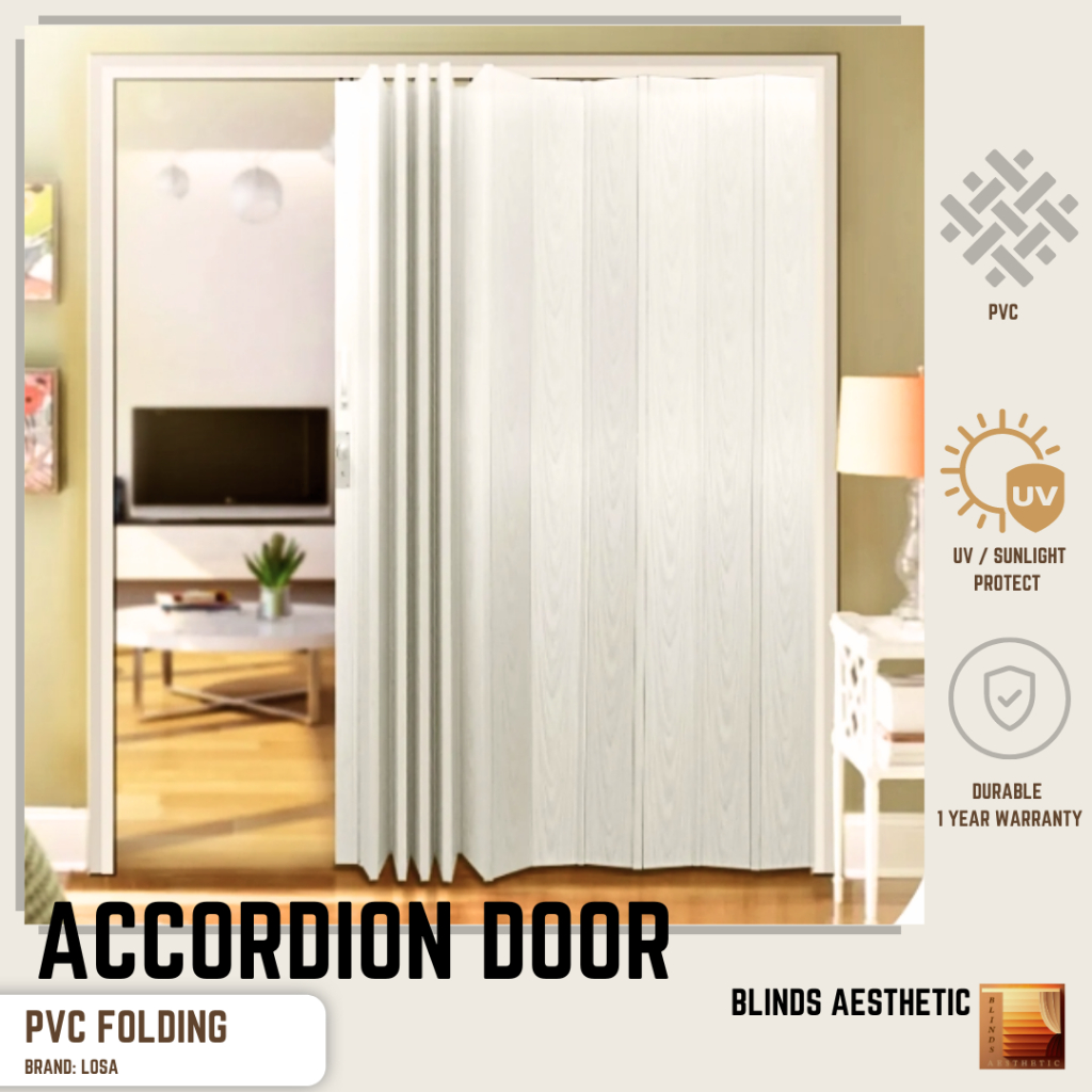 PVC FOLDING DOOR 12.5 CM FOLD ACCORDION - CUSTOMIZABLE SIZE 100% ...