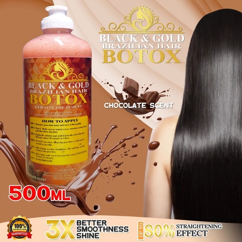 BLACK&GOLD BRAZILIAN HAIR BOTOX ( 500ml Chocolate Scent ) | Shopee ...