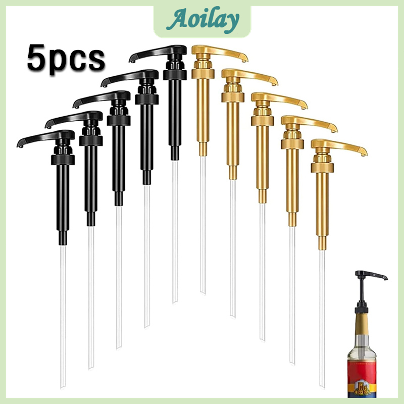 5Pcs 10CC Syrup Pump Head Hand-press Bottle Pump Liquid Dispenser for Coffee Milk Tea Syrup ...