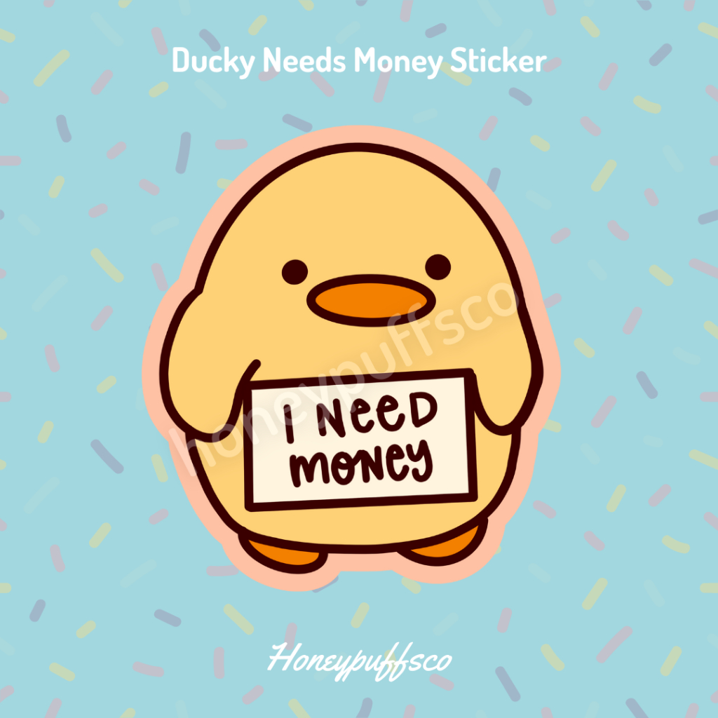 Funny Duck Meme I Need Money Waterproof Sticker | Shopee Philippines