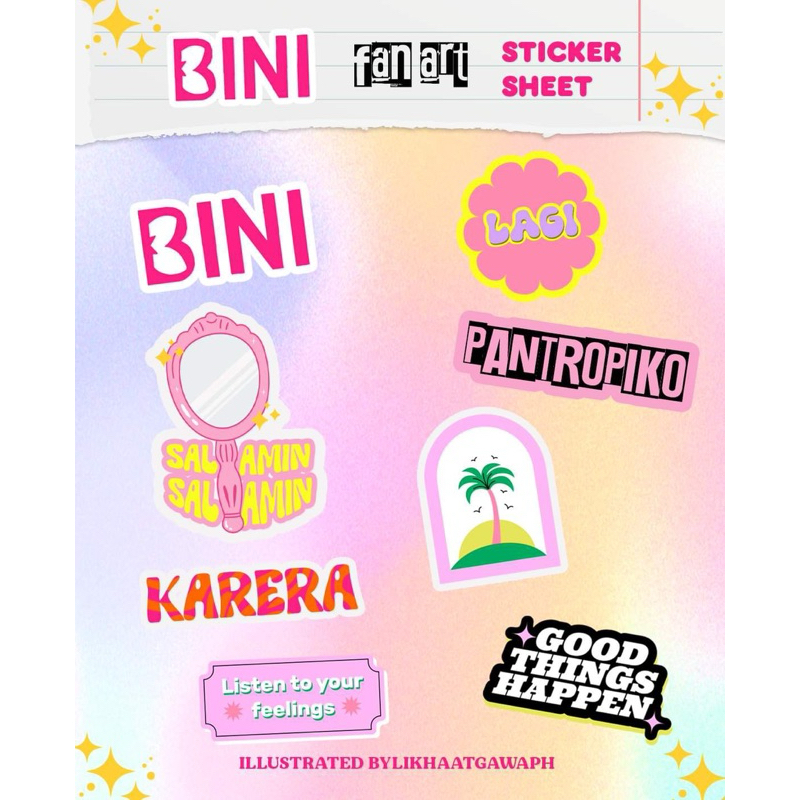 BINI Fan art sticker sheet | Shopee Philippines