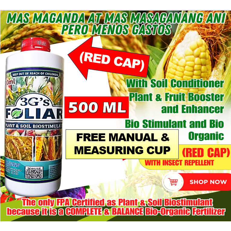 3gs foliar organic liquid all in one fertilizer- 500ml / 1 liter ...
