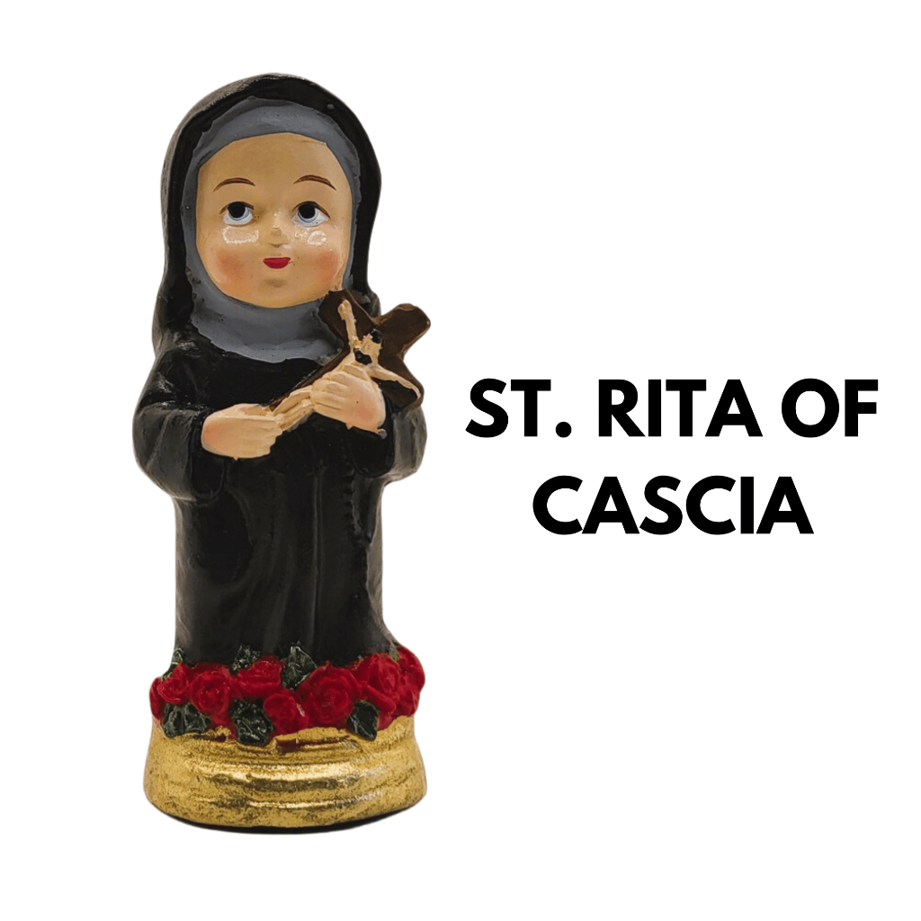 Chibi Religious Mini Statues St. Rita of Cascia 3.5 to 4 inches ...