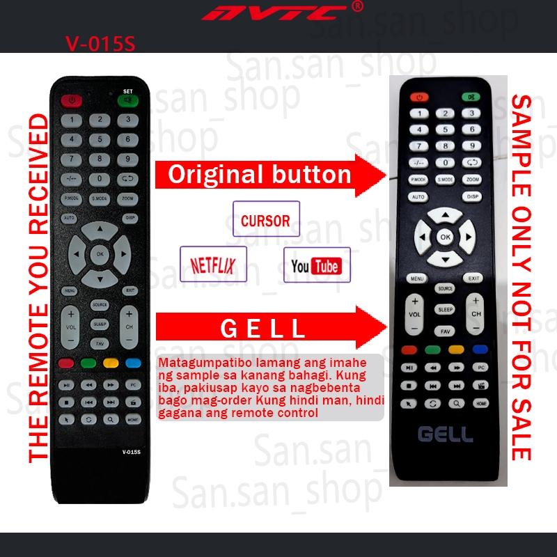 100% Original button Universal remote control for gell smart tv remote ...