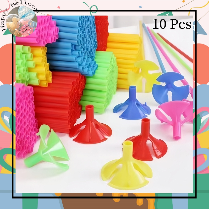 10PCS 40CM Balloon Stick Party Decoration Balloon Holder Happy Party ...