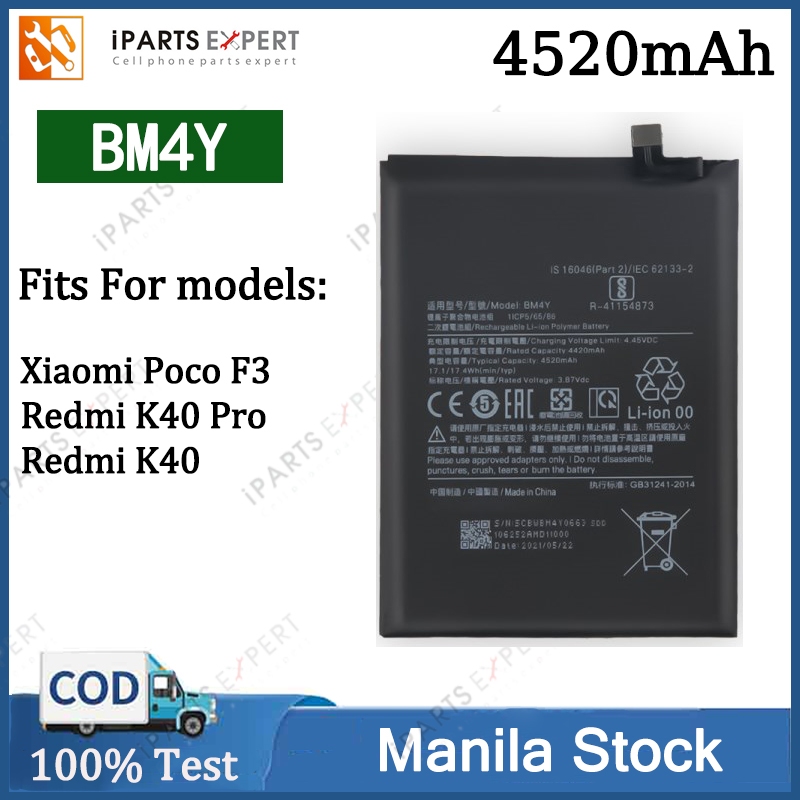 IPARTSEXPER BM4Y Battery For Xiaomi Poco F3/Redmi K40 Pro/Redmi K40 Battery Replacement Part ...