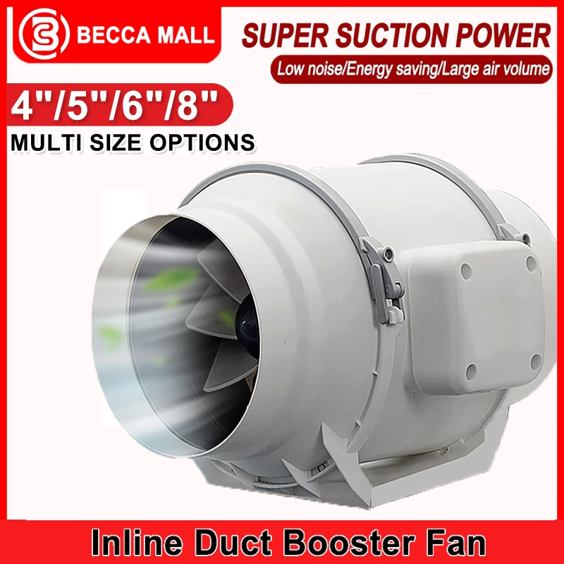 Exhaust Fan 4/ 6/ 8 inch High Suction Power Inline Duct Booster Fan ...