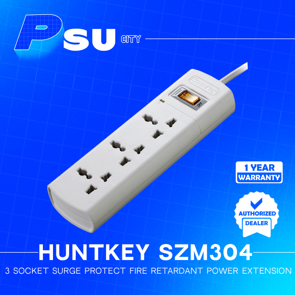 HUNTKEY SZM304 3 Socket Surge Protect Flame Retardant 1.5M Power ...