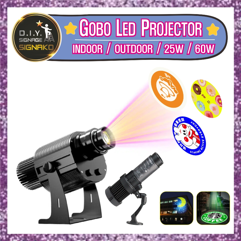 Gobo Logo Beam Projector Rotatable / 25w 60w Lens / Floor Wall Ceiling ...