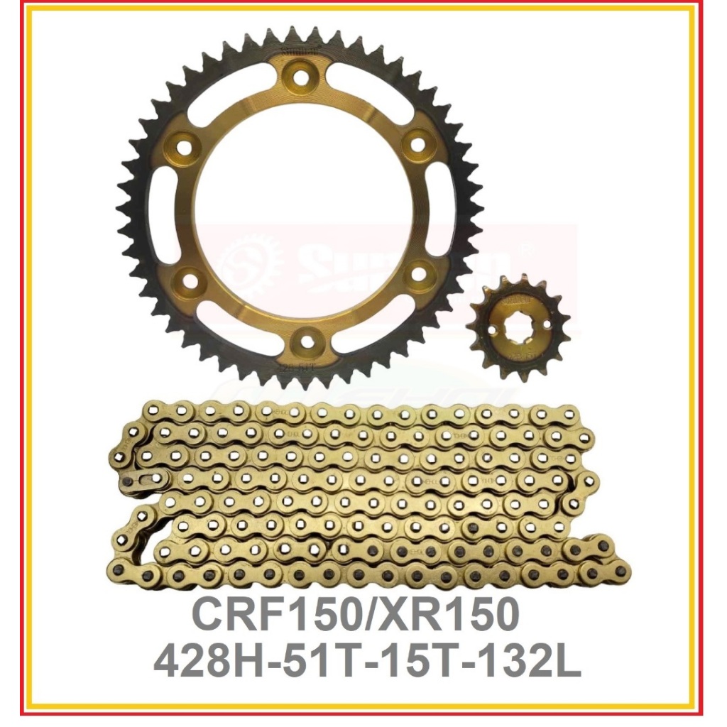 CHAIN AND SPROCKET SET FOR HONDA CRF150/XR150 428/15T 49T 51T (design ...