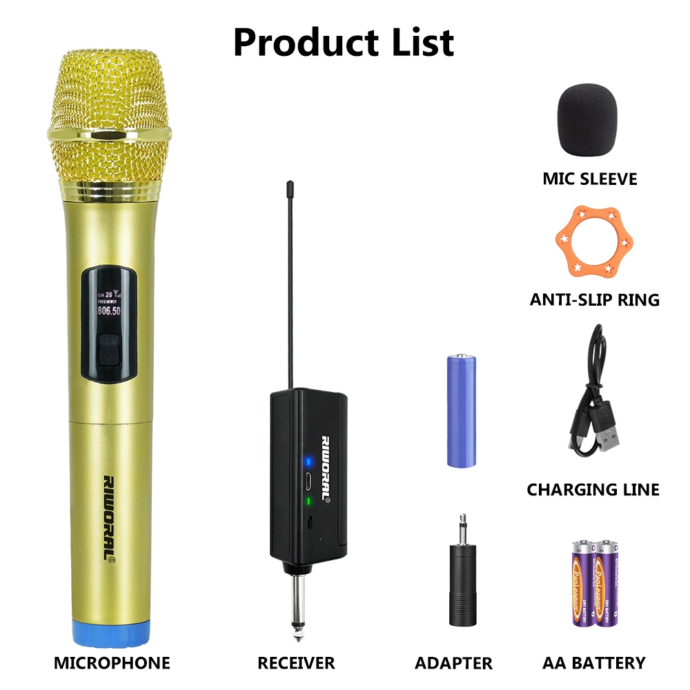 Wireless Microphone 18650-1200mah Rechargeable Microphone Working Range ...