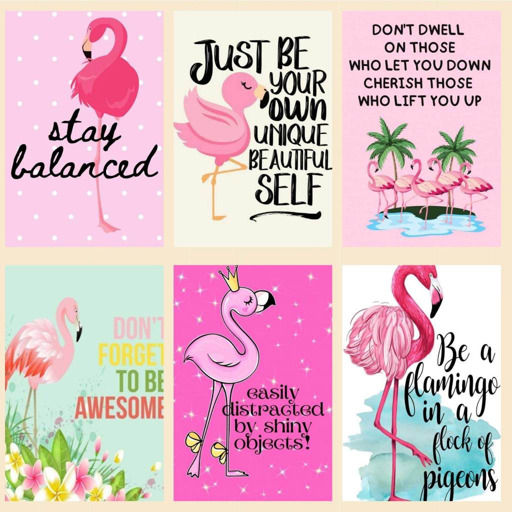 Flamingo Theme | A4 size Laminated Photo Wall Decor | Laminated A4 ...