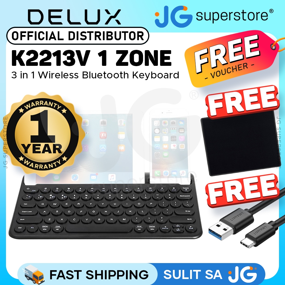[CLEARANCE] Delux K2213V 1 Zone Universal Wireless Bluetooth Keyboard ...