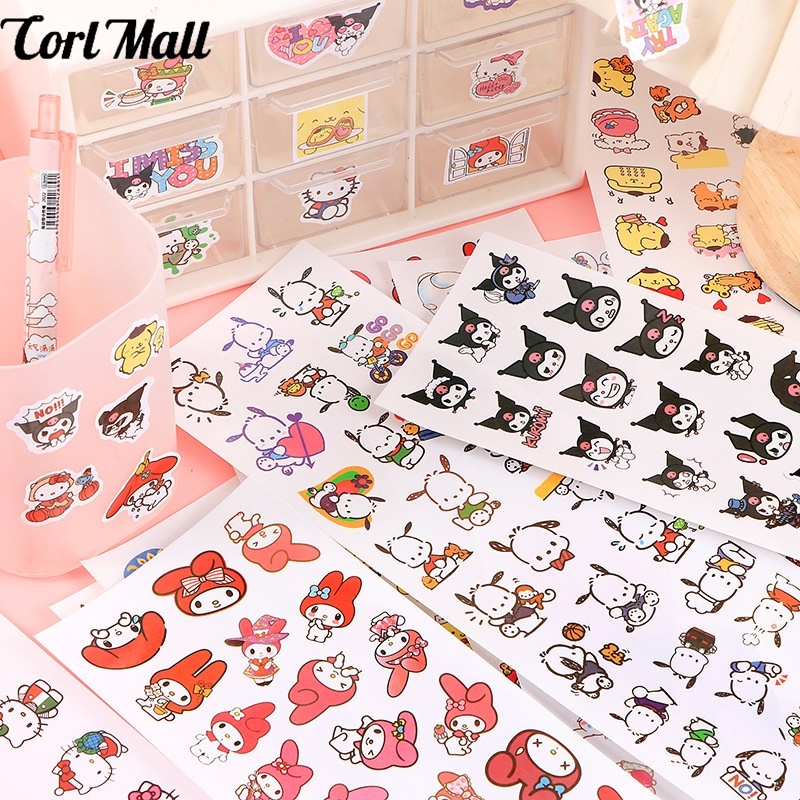 100+Pcs Sanrio Sticker Kuromi Cinnamoroll Waterproof Kids Cute Party ...
