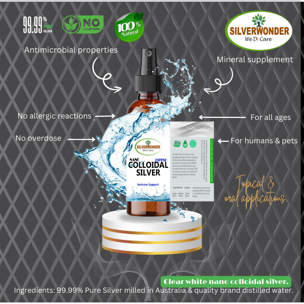 SILVERWONDER Colloidal Nano Silver Pure No Additives Clear White ...