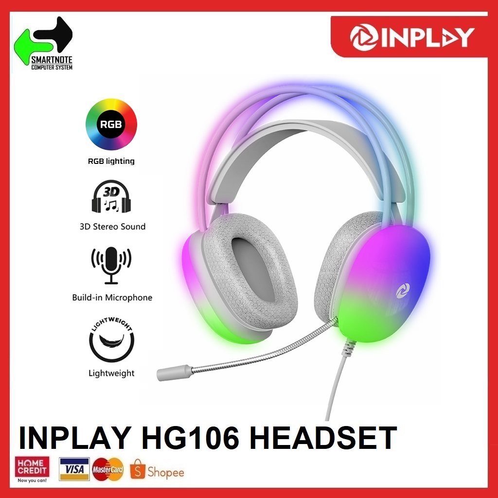 Inplay HG106 RGB Gaming Headset With Mic Dynamic Over-Ear Lightweight ...