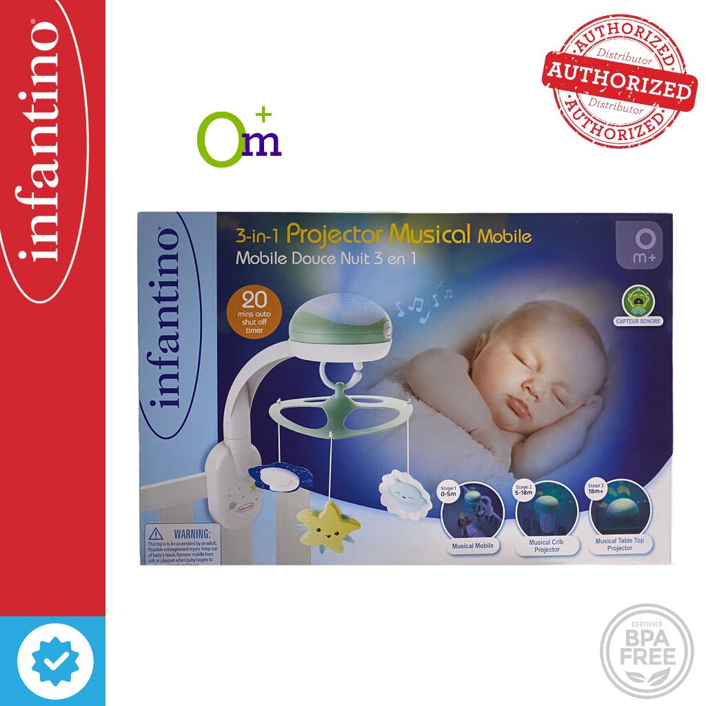 INFANTINO 3-in-1 Projector Musical Mobile | Green | (Sleep and Soothing ...
