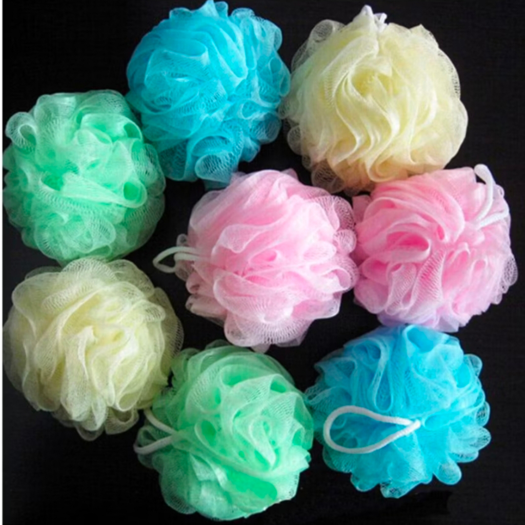 Soft Body Wash Ball Bath Sponges Loofah Lather Mesh Pouf Shower Puff ...