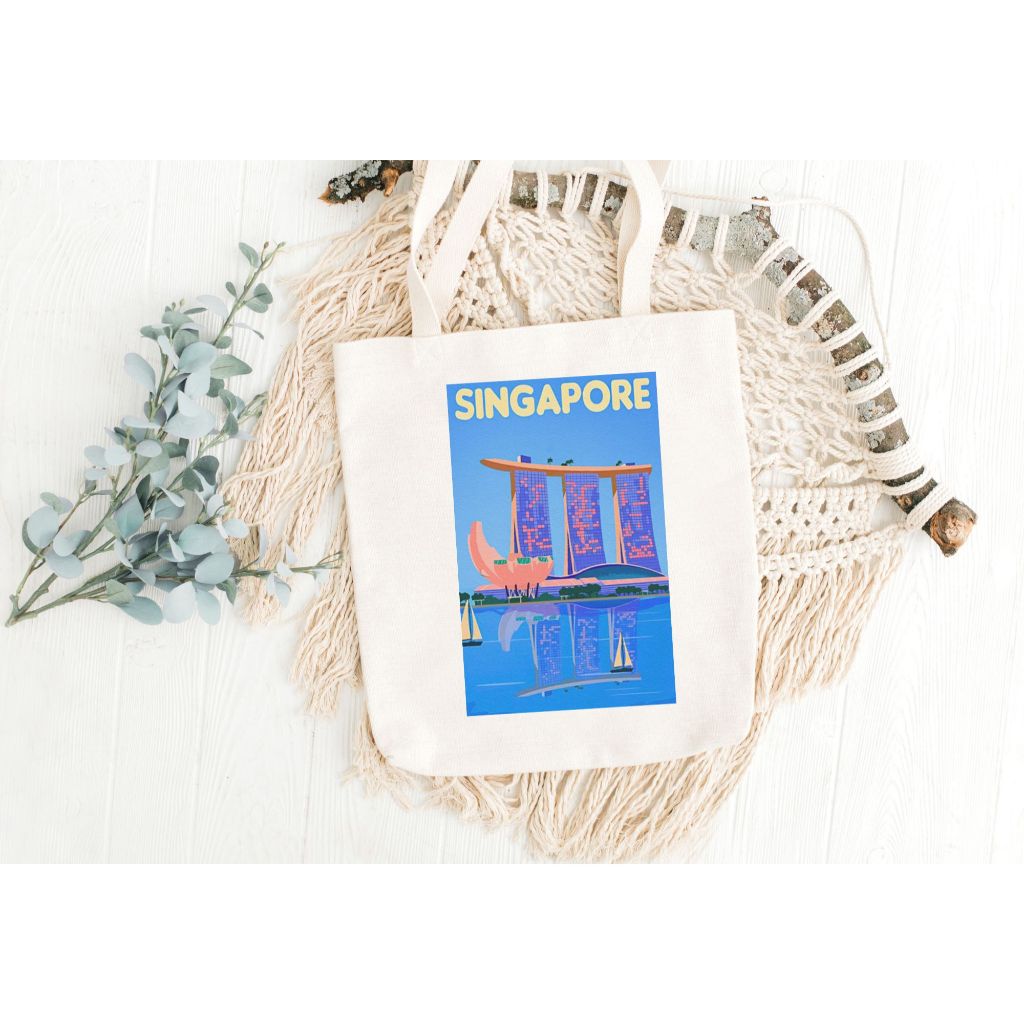 SINGAPORE DESIGN TOTE BAG SOUVENIR | Shopee Philippines