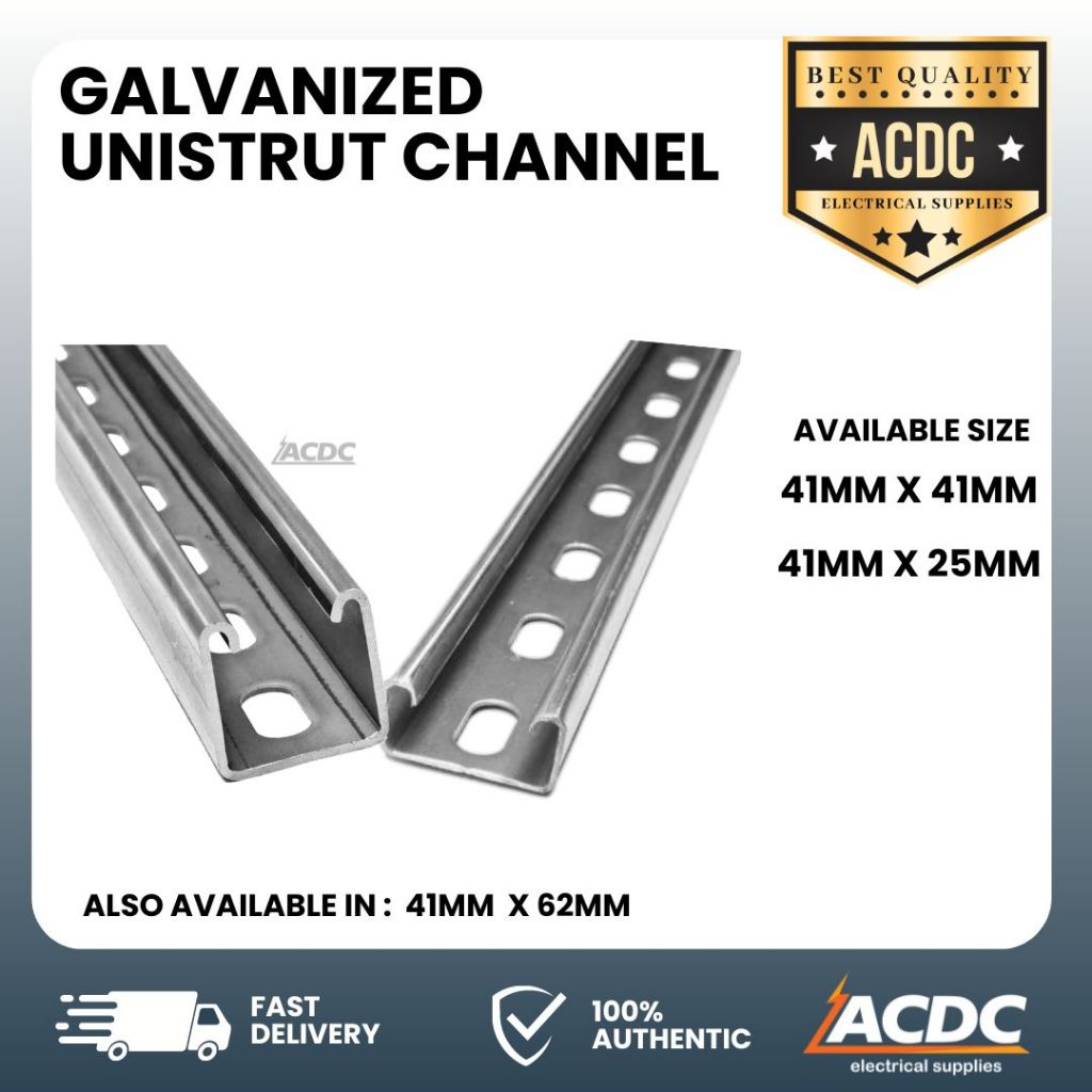 Strut Channel 1meter 41mmx41mm / x 25mm Unistrut Support Channel ...