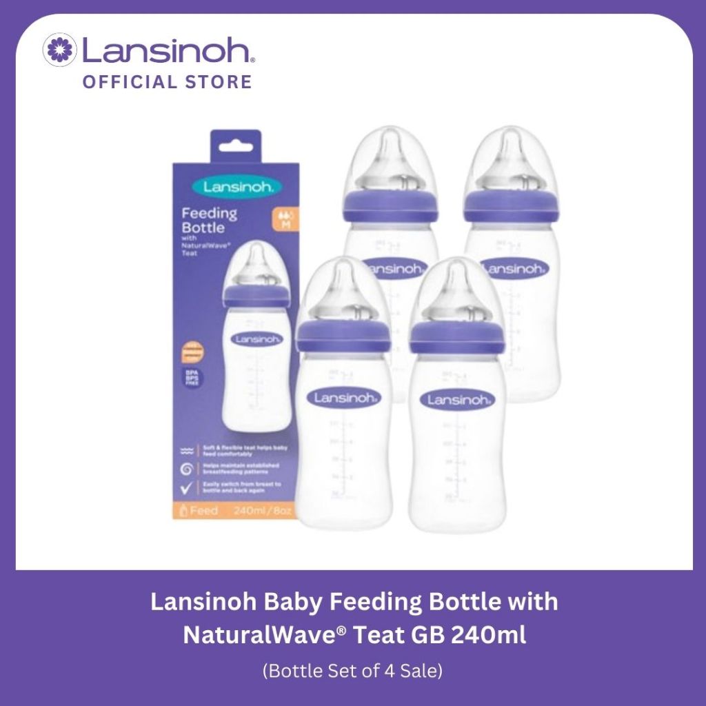 Lansinoh Baby Feeding Bottle with NaturalWave庐 Teat GB 240ml (Bottle ...