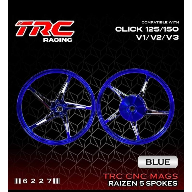 TRC RAIZEN 5 SPOKES MAGS 17S FOR CLICK 125 V1/V2/V3 | Shopee Philippines