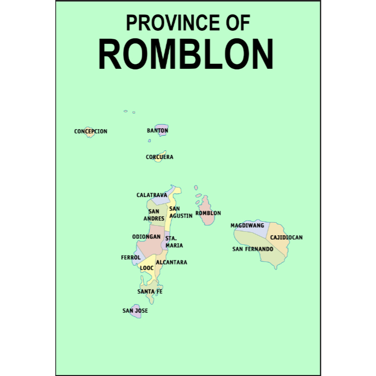 Romblon Province Map Waterproof A4 Laminated Chart | Shopee Philippines