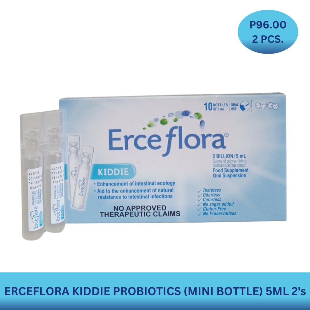 ERCEFLORA PROBIOTICS GUT DEFENSE (MINI BOTTLE) 5ML 2's | Shopee Philippines