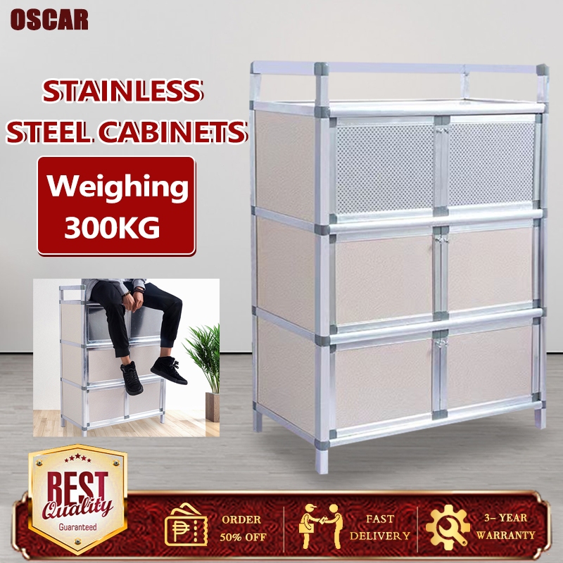 【Brand New】Stainless Steel Rack Cabinet Kitchen Cupboard Living Room ...