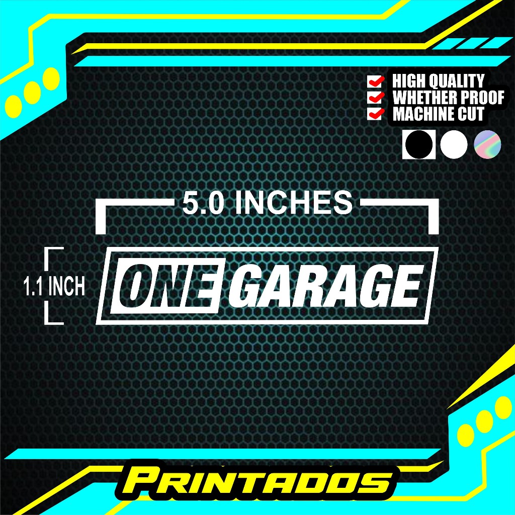 ORIGINAL ONE GARAGE decal sticker cutout for car , motorcycle and more ...
