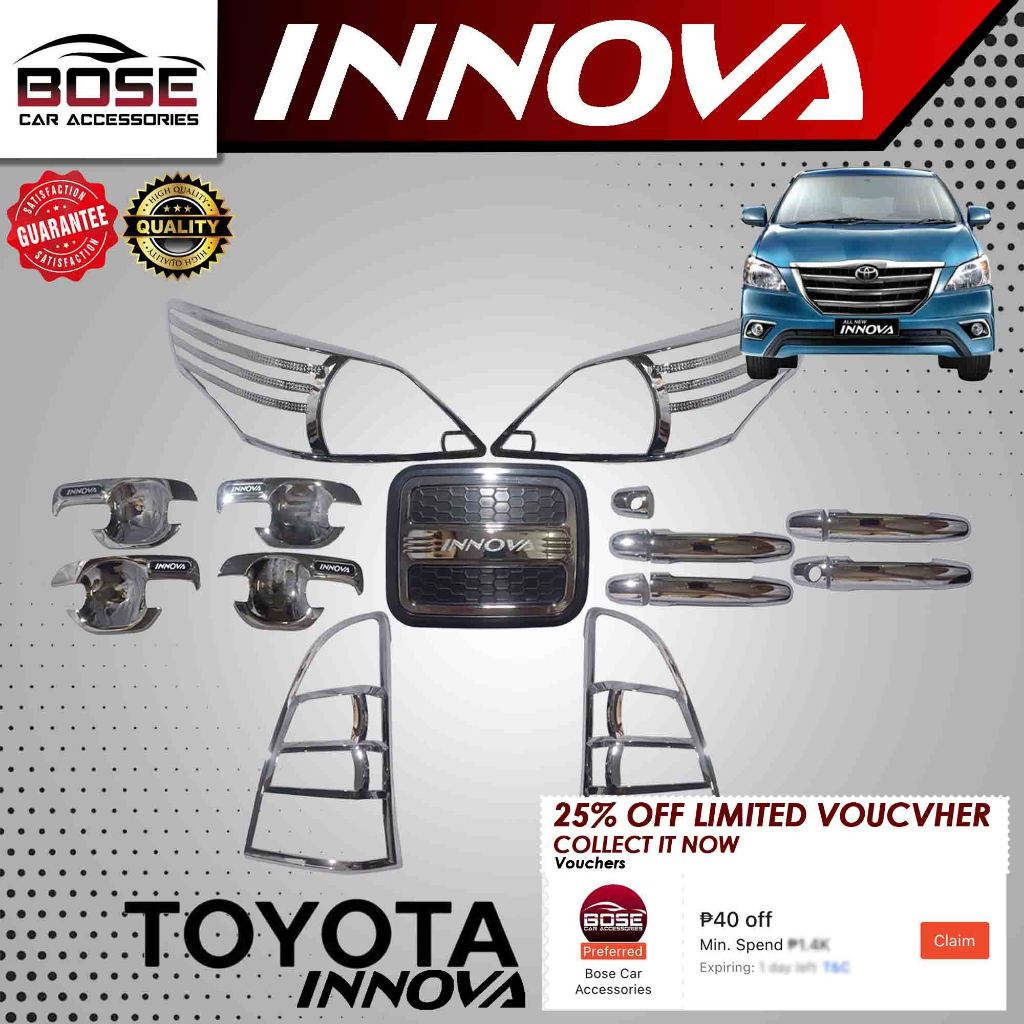 Toyota Innova Garnish Cover Set Black / Chrome 2012 - 2016 Car ...
