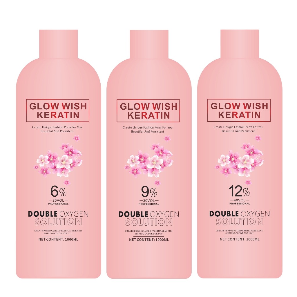 Glow Wish Keratin Double Oxygen Solution Hair Color Oxidant 1000ml ...