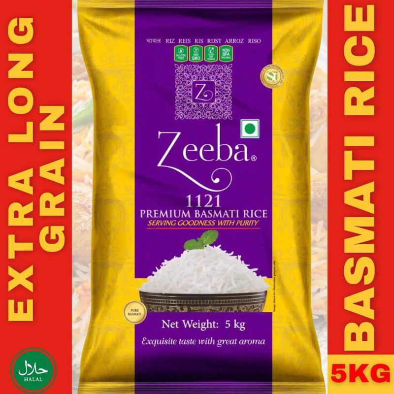 Zeeba Premium Basmati Rice 5kg (EXTRA LONG) | Shopee Philippines