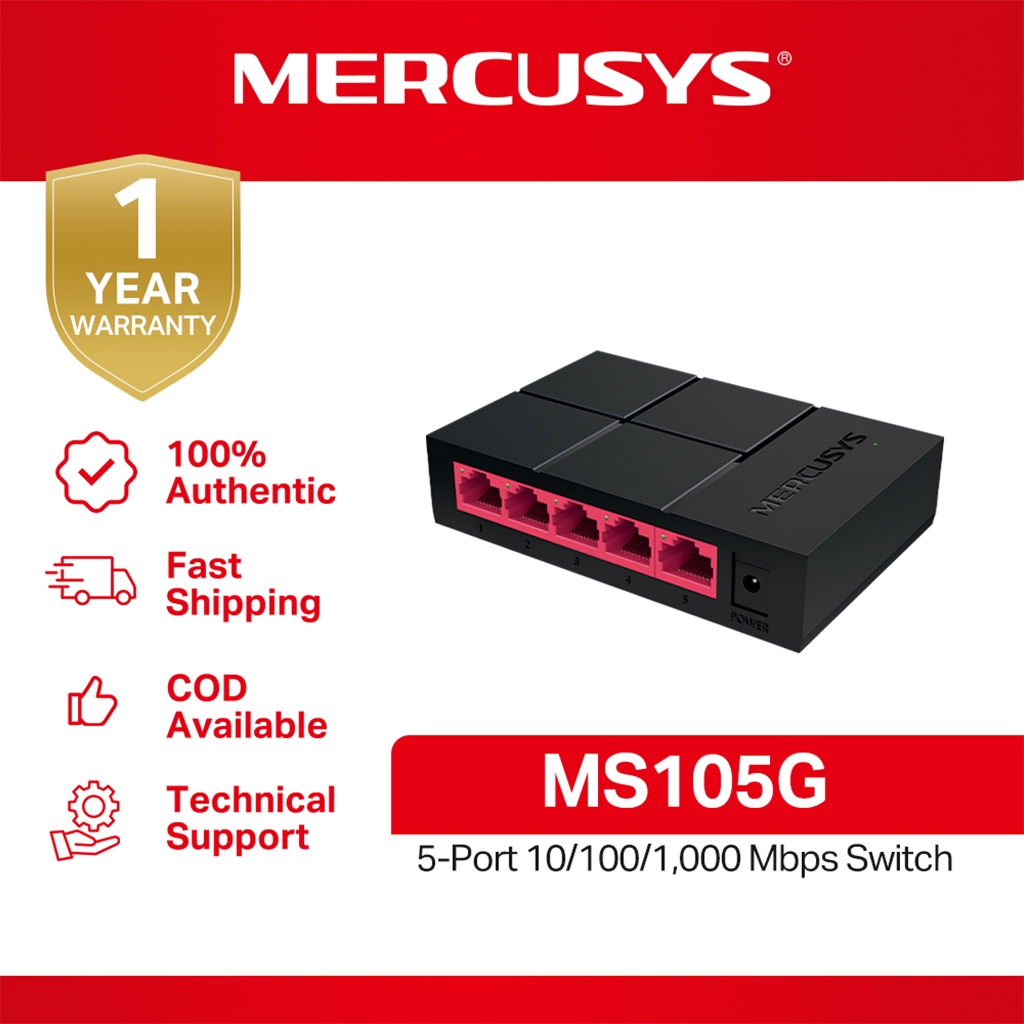 MERCUSYS MS105G 5-Port Gigabit Switch Expand Ethernet Network with ...